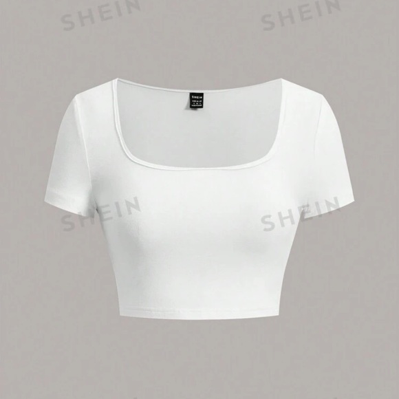 SHEIN | Tops | Nwot Shein Crop Square Neck | Poshmark